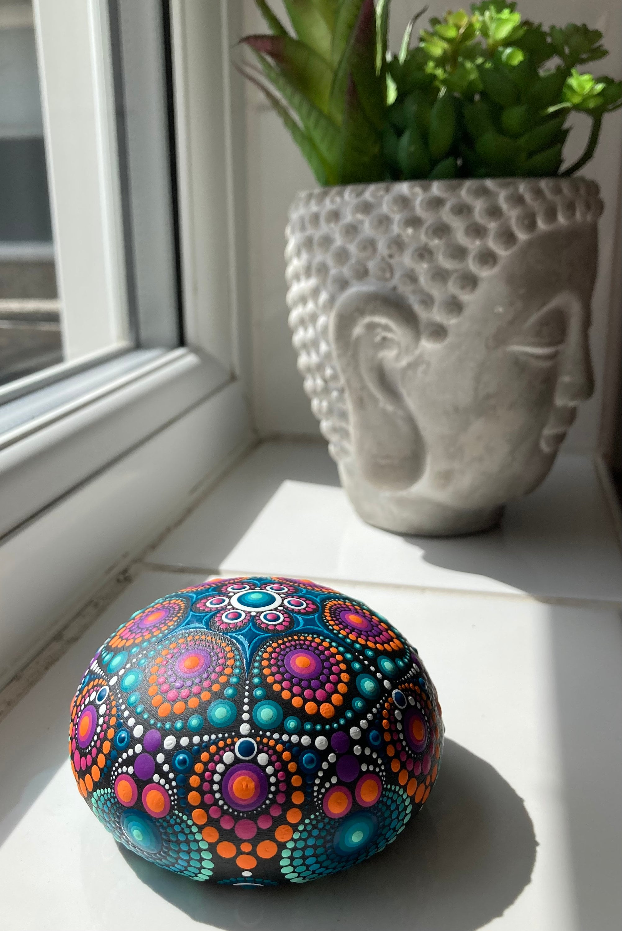 Hand Painted Dot Mandala Rock Painted Mandala Stone Mandala Dot ...