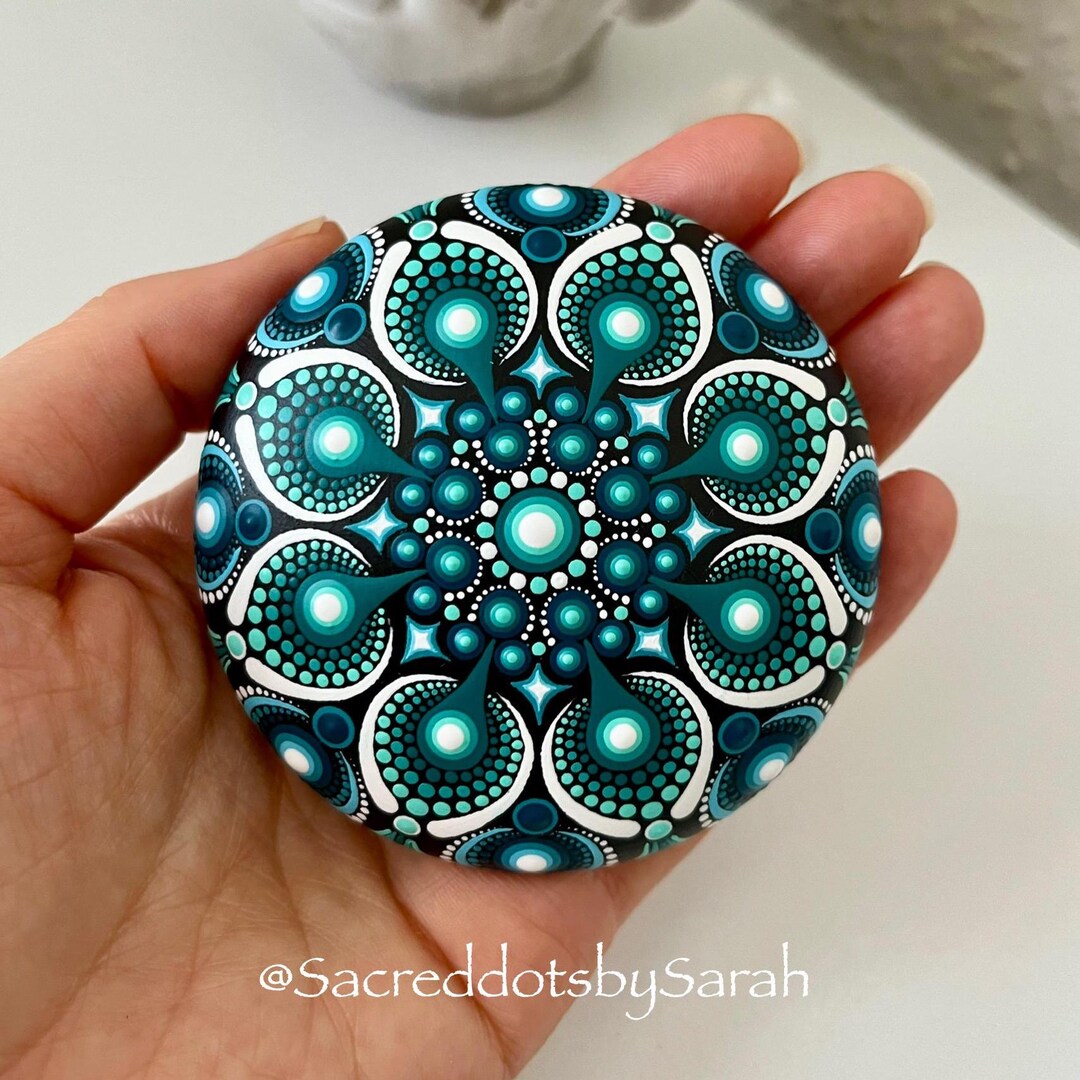 Hand Painted Dot Mandala Rock Painted Mandala Stone Mandala Dot ...