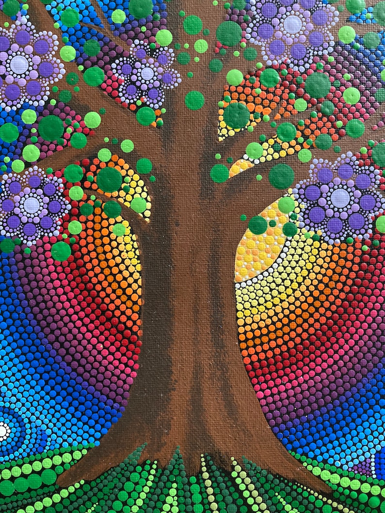 Bright and Colourful Dot Mandala Painting Original Dot Art Painting Dot ...