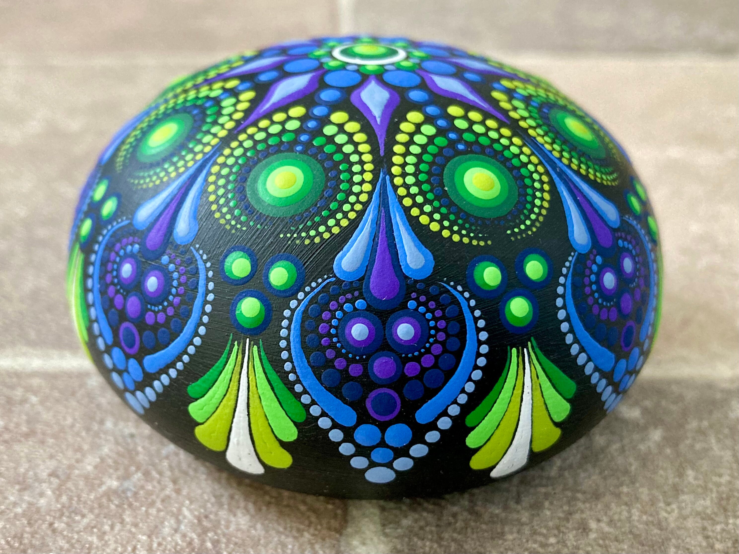Hand Painted Dot Mandala Rock Painted Mandala Stone Mandala Dot ...