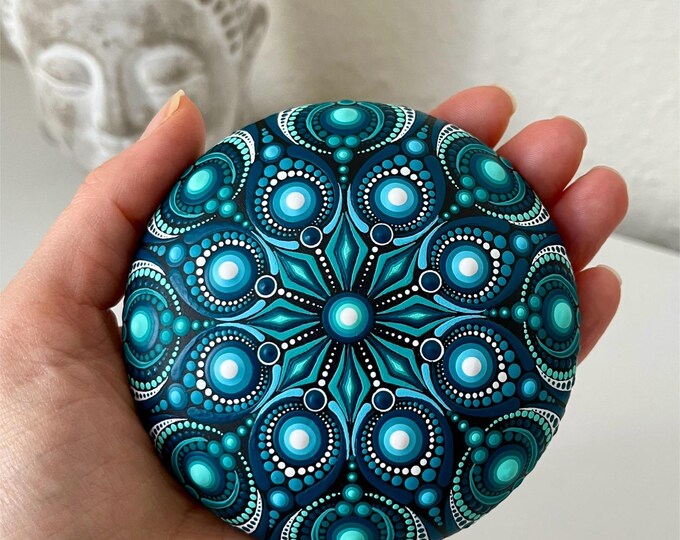 Hand Painted Dot Mandala Rock Painted Mandala Stone Mandala Dot ...