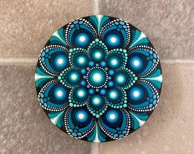 Hand Painted Dot Mandala Rock Painted Mandala Stone Mandala Dot ...