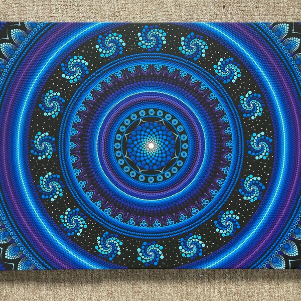 Large Canvas Mandala Painting - Etsy
