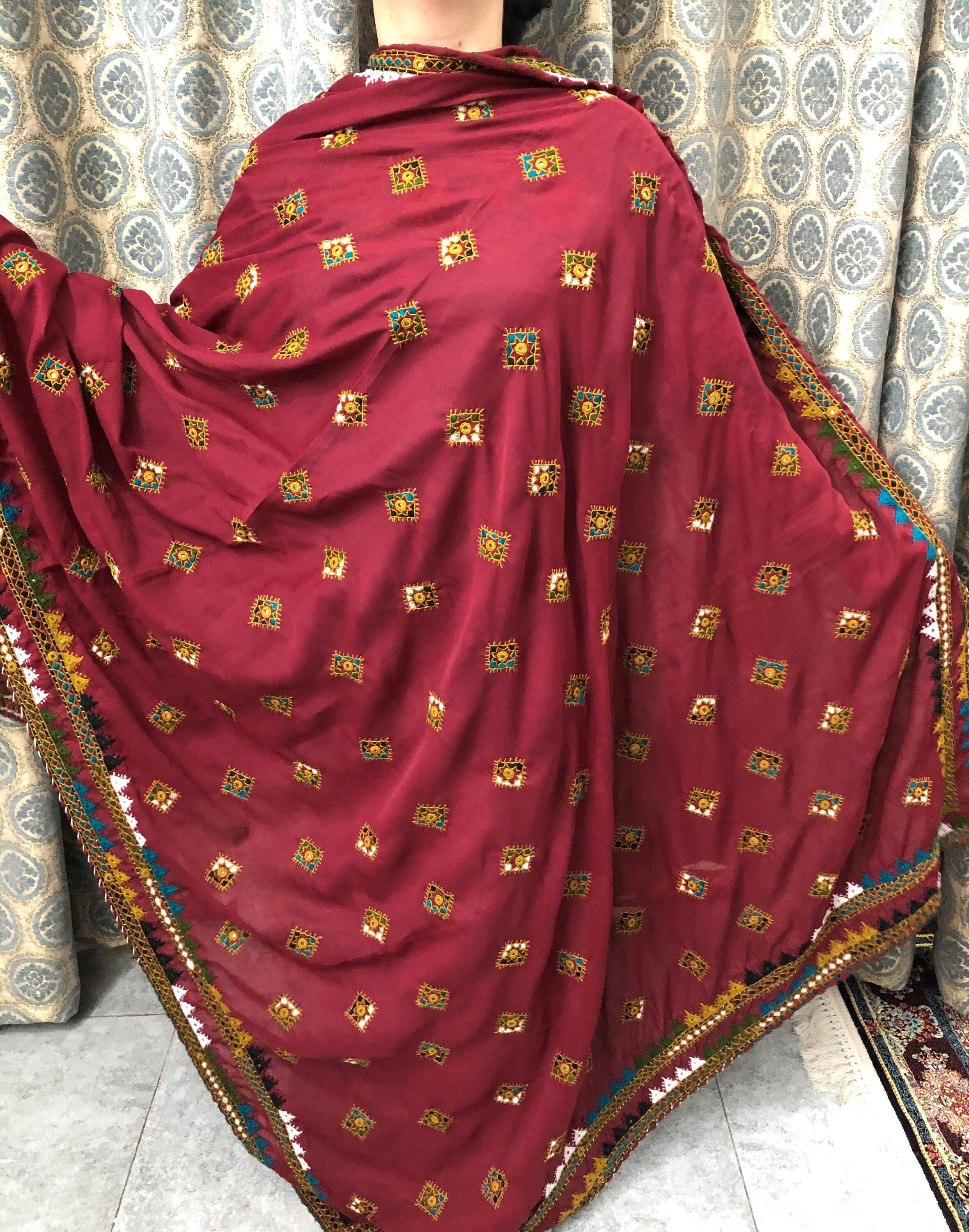 Red Handmade Shawl/ Chaddar/ Wrap Balochi Sindhi Embriodery | Etsy