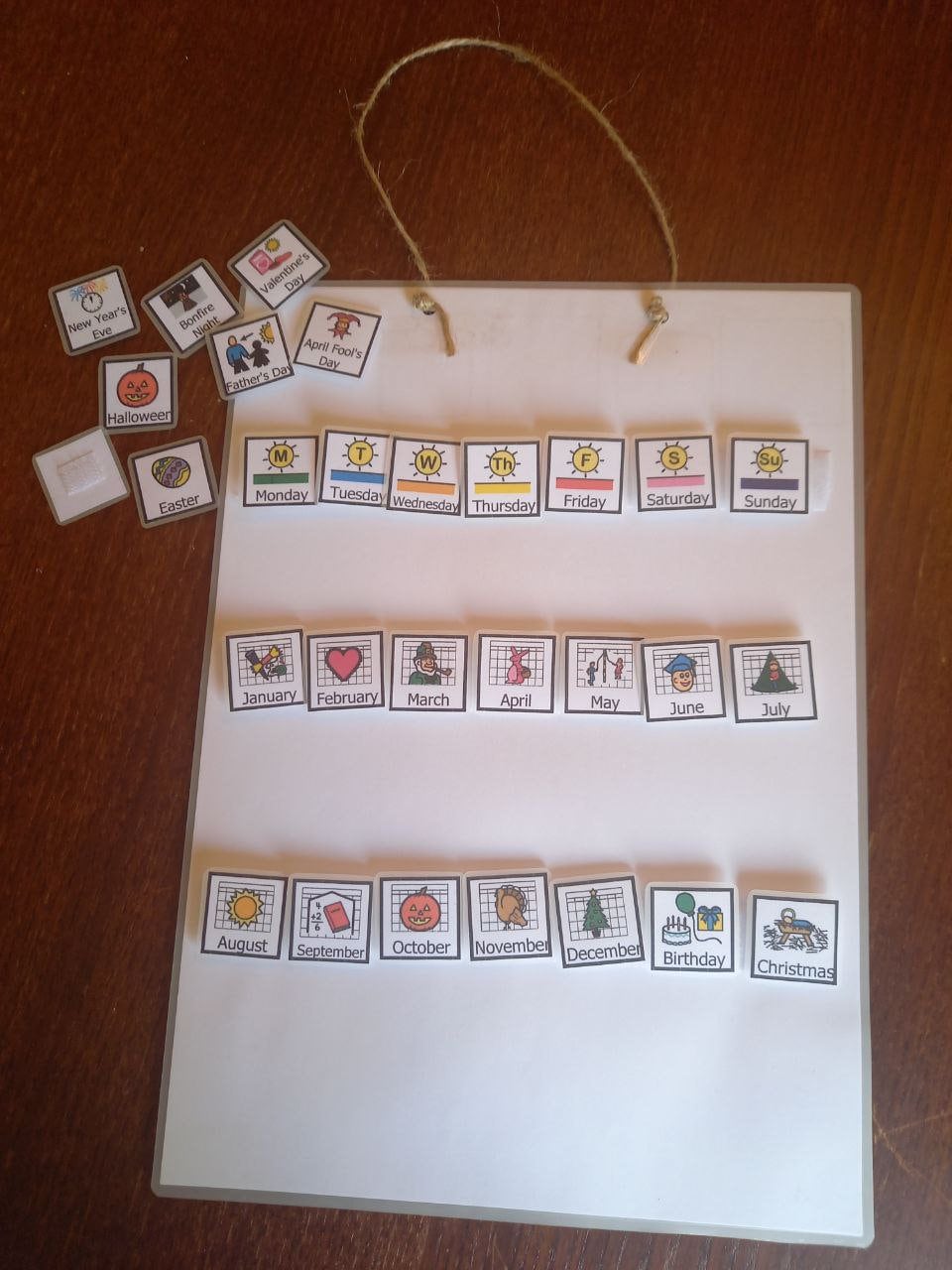 Wall Calendar with Boardmaker Symbols Days of the week & | Etsy