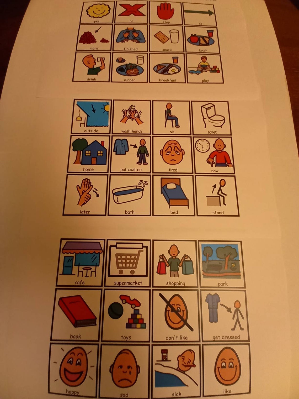 Daily Use Boardmaker Communication Symbols Keyring 2inch | Etsy