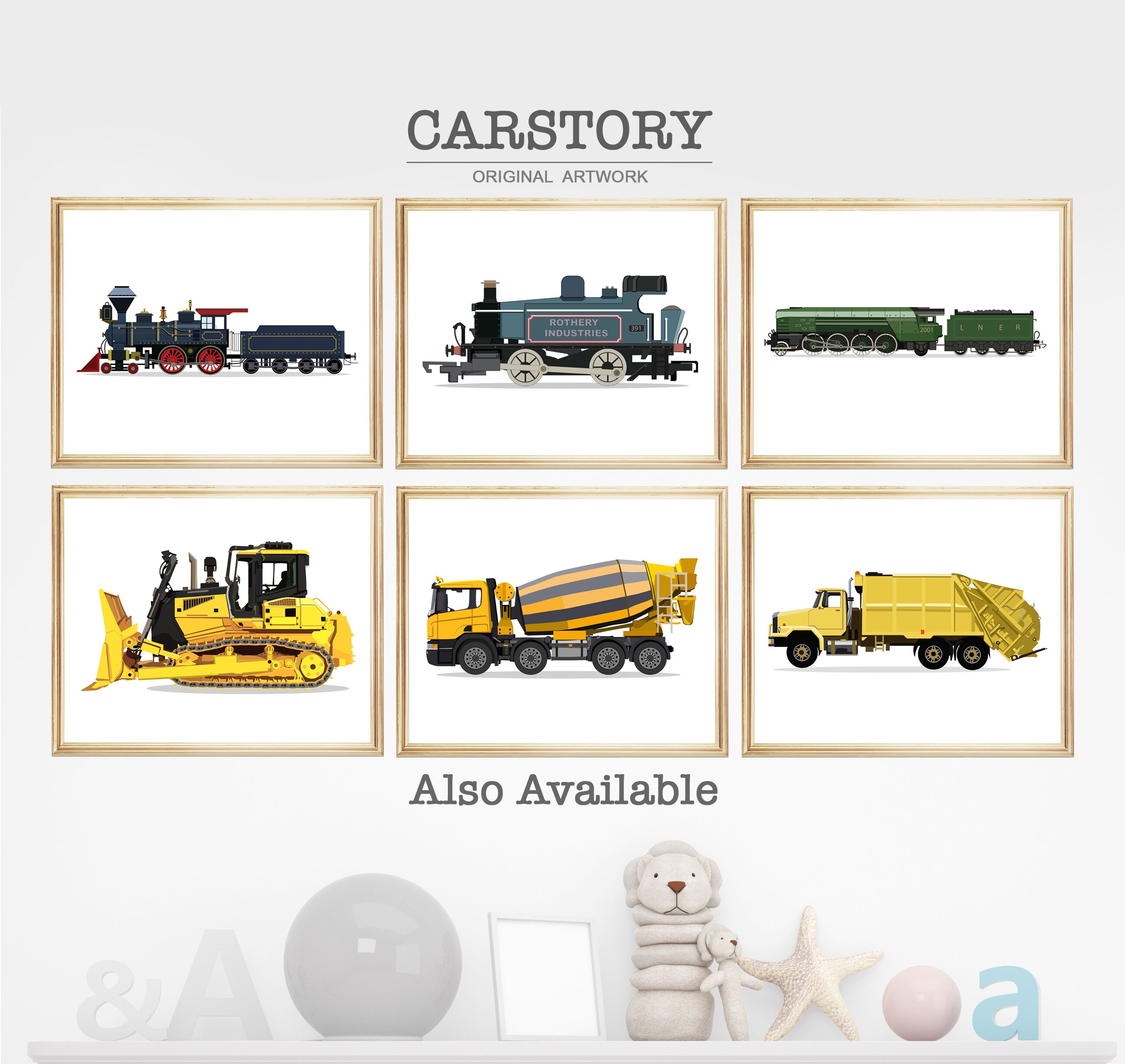 Steam Locomotive Print, Train Printable, Locomotive Art, Train Nursery ...