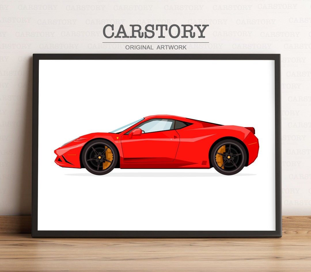 Red Race Car Print Racing Car Printable Transportation Wall Art Prints ...
