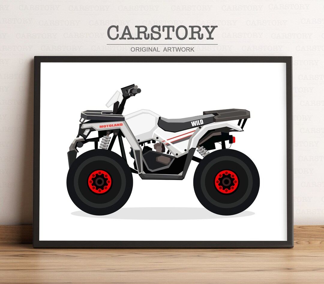 Quad Bike Print, Four Wheeler Art, Transportation Wall Art, Motocross ...