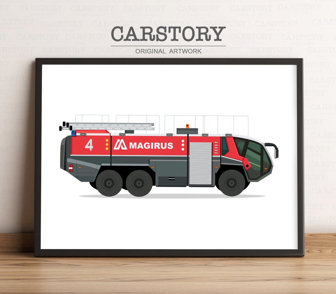 Fire Engine Print Firetruck Print, Fire Truck Printable Transportation ...
