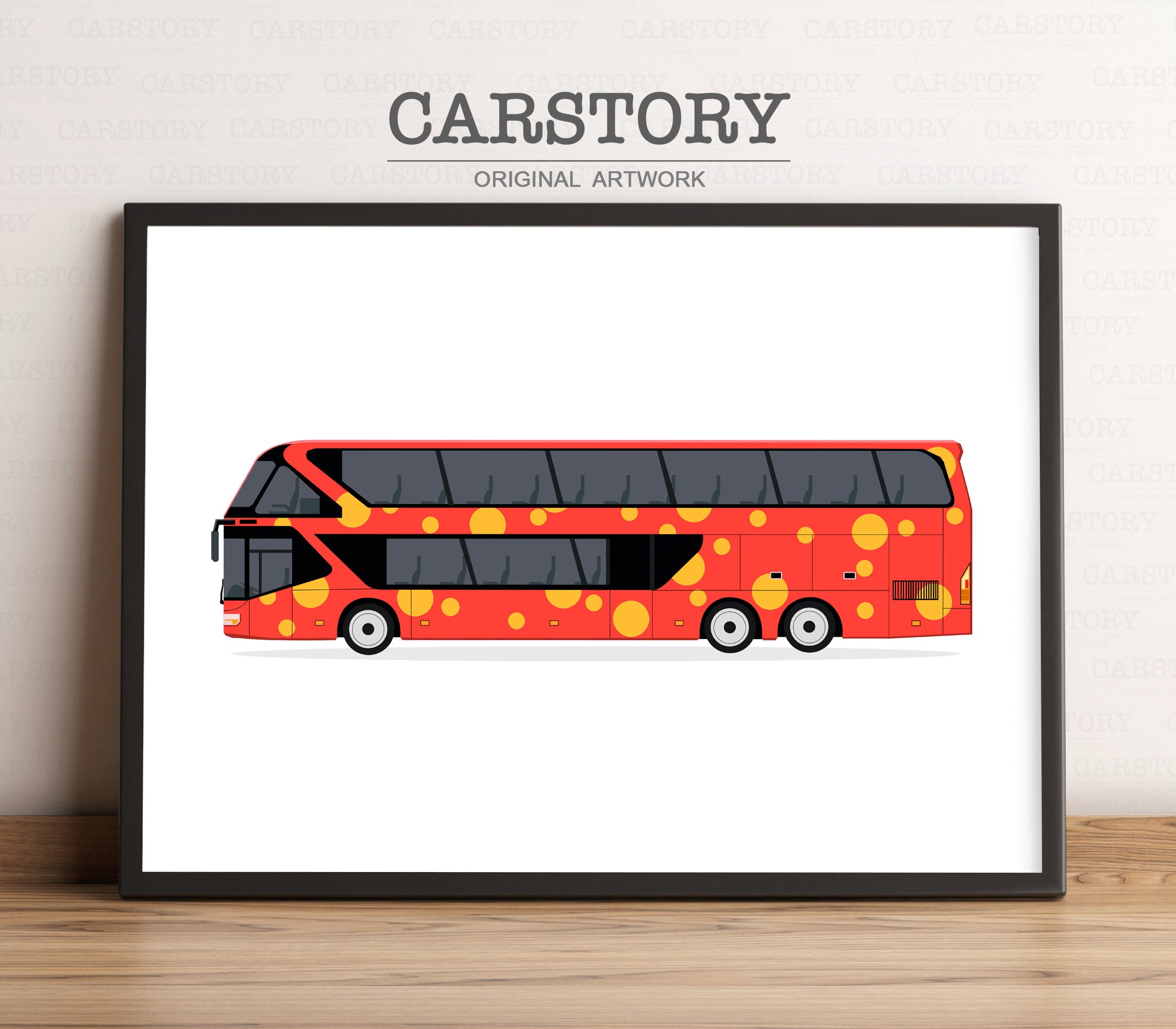 Red City Bus Print Nursery Prints Tour Bus Intercity Bus Vehicles ...