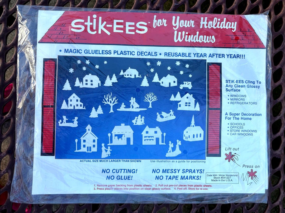 Vintage Stik-ees Holiday Christmas Plastic Decals - Etsy