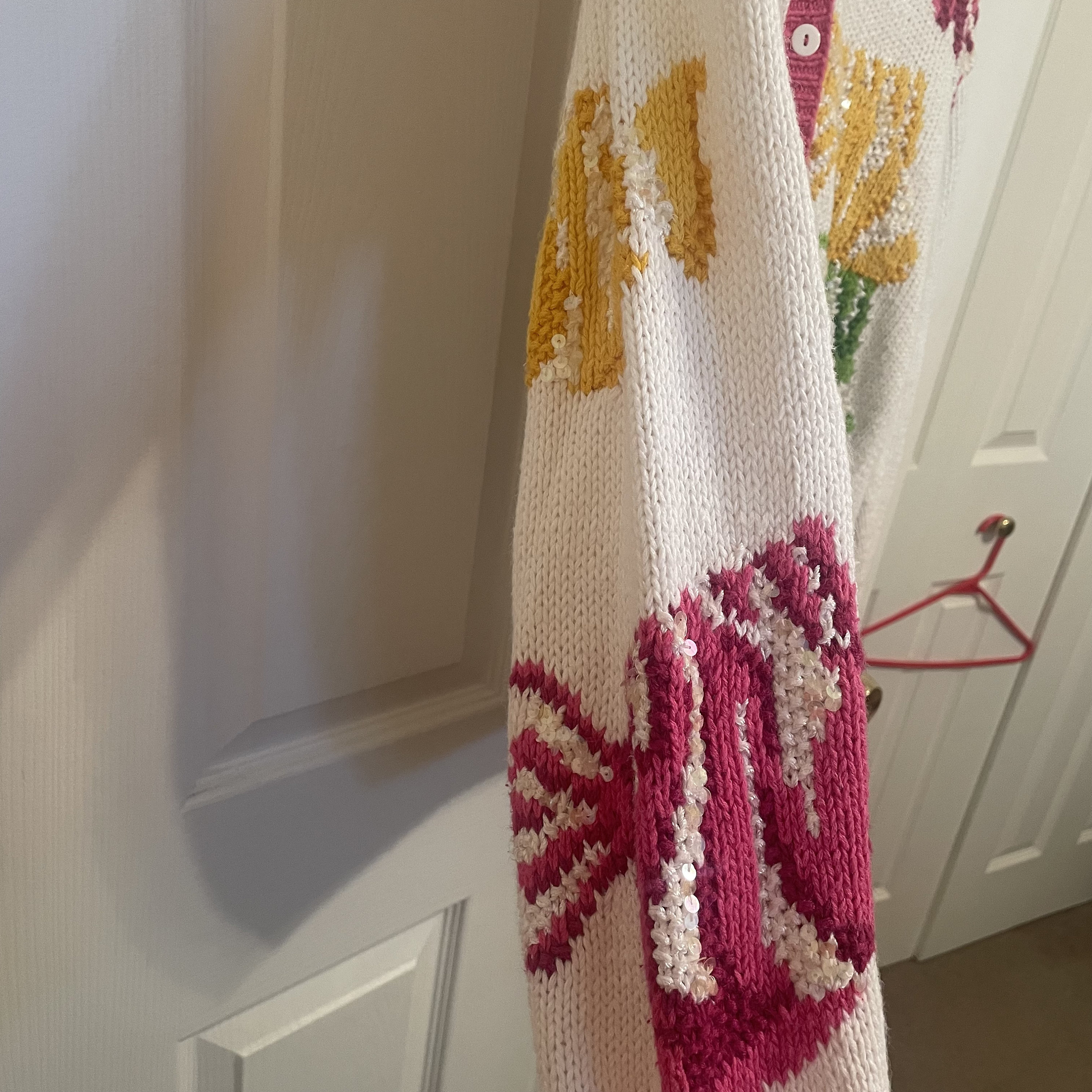 Vintage 1980s Marisa Christina Angel Fish Hand Knitted Cardigan Sweater ...