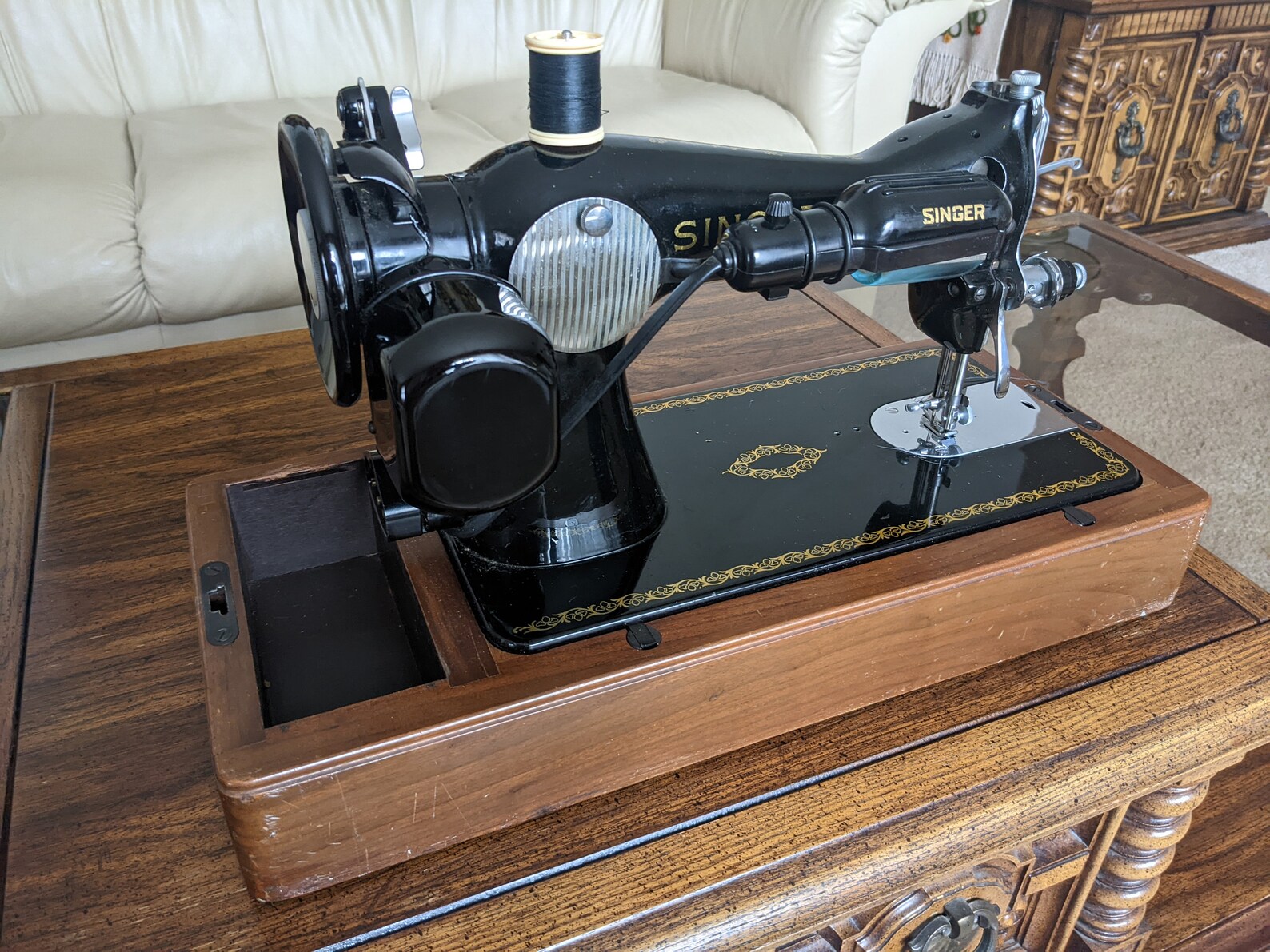 Vintage Singer Sewing Machine 1951 100th Anniversary Model 15-91 With ...