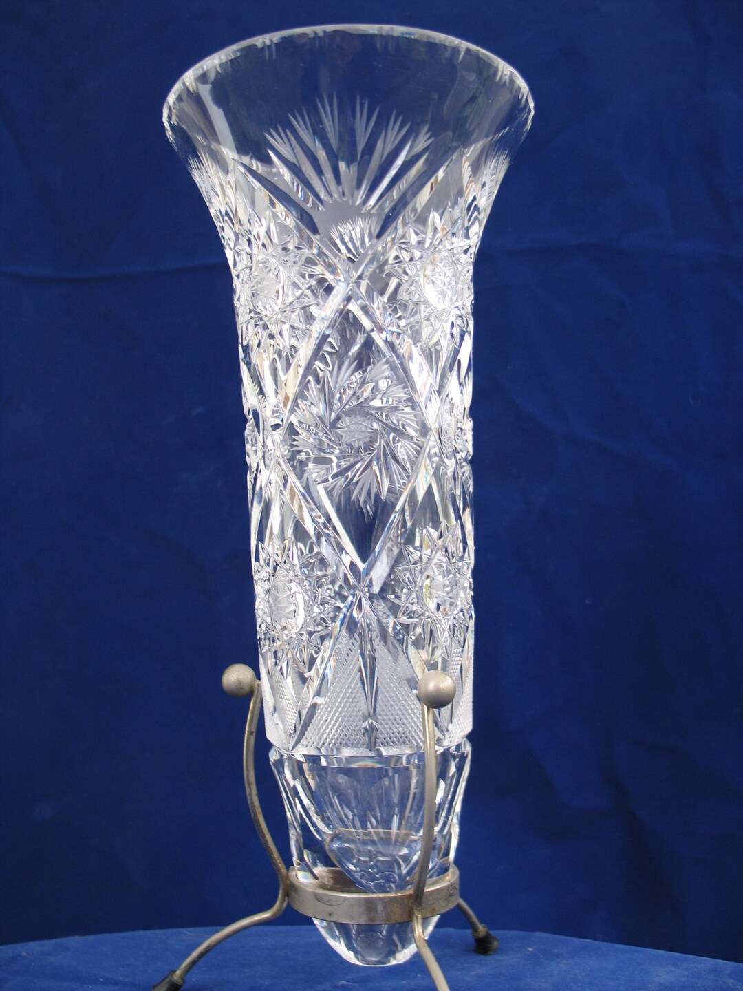 Bohemian Crystal Flower Vase With Stand - Etsy