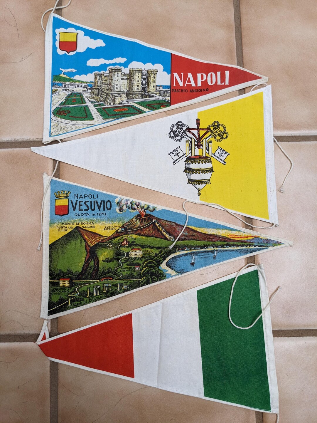 Lot of 4 Vintage Italy Pennant Flags - Etsy