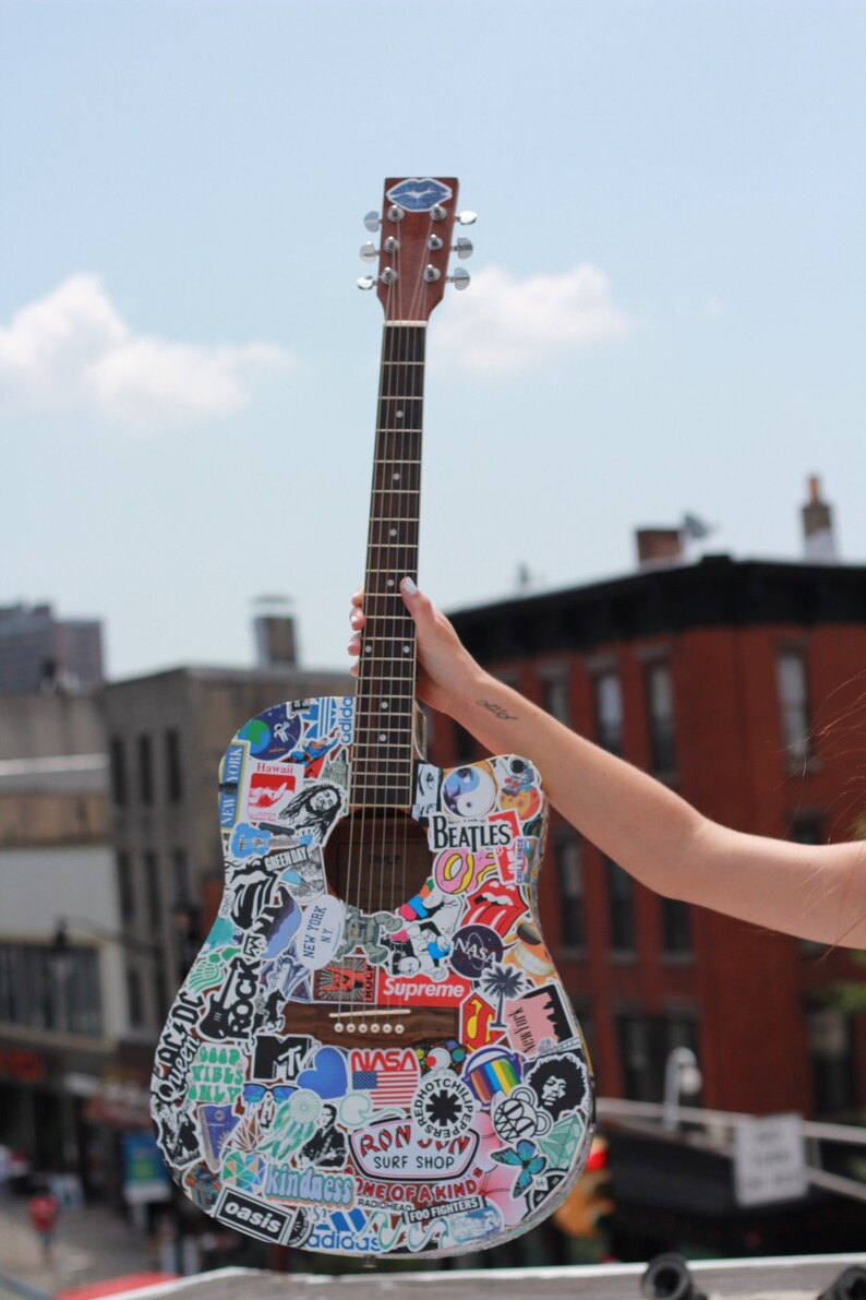 Custom Sticker Guitar - Etsy Canada