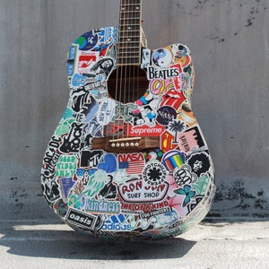 Custom Sticker Guitar - Etsy Canada