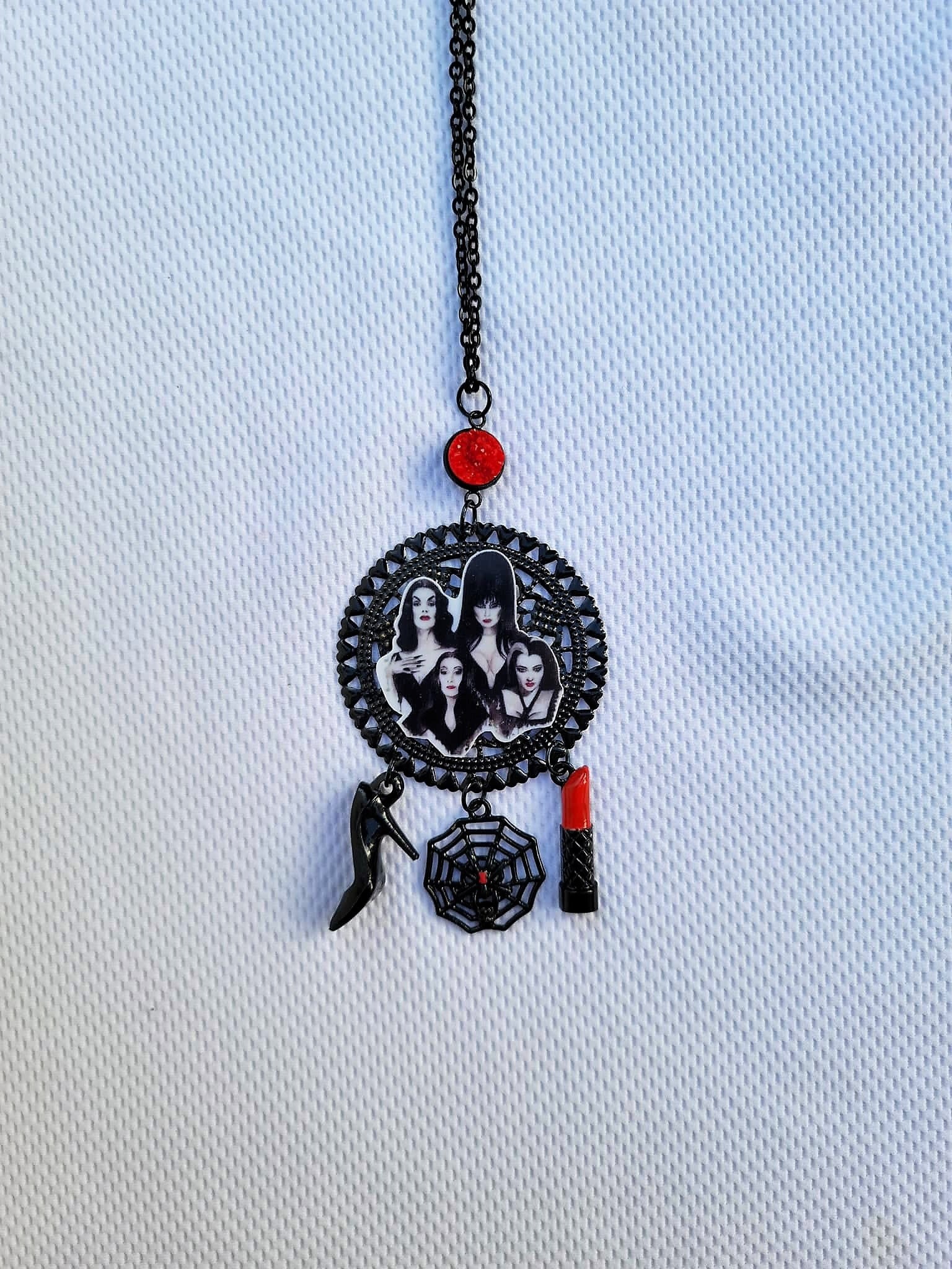 Morticia Addams Necklace, Elvira Necklace, Lily Munster Necklace, Morticia Addams Pendant ...