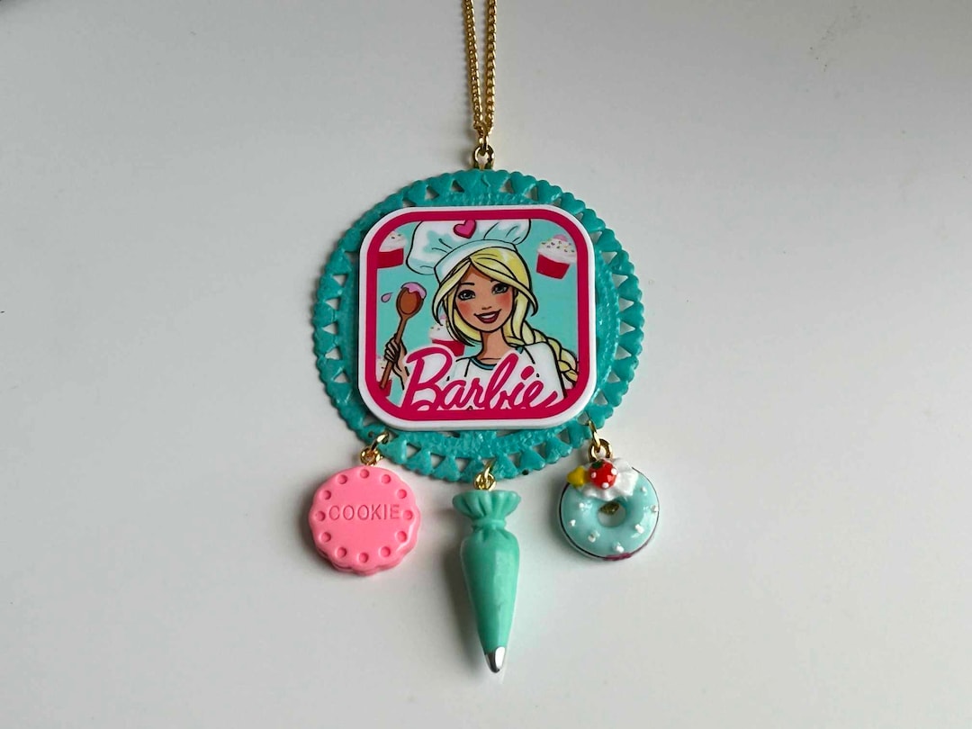 Barbie Bakery Necklace, Baker Barbie Necklace, Pastry Necklace, Chef ...