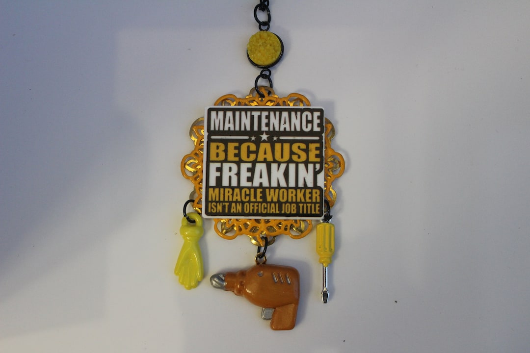 Maintenance Worker Necklace, Janitor Necklace, Custodian Necklace, Construction Necklace ...