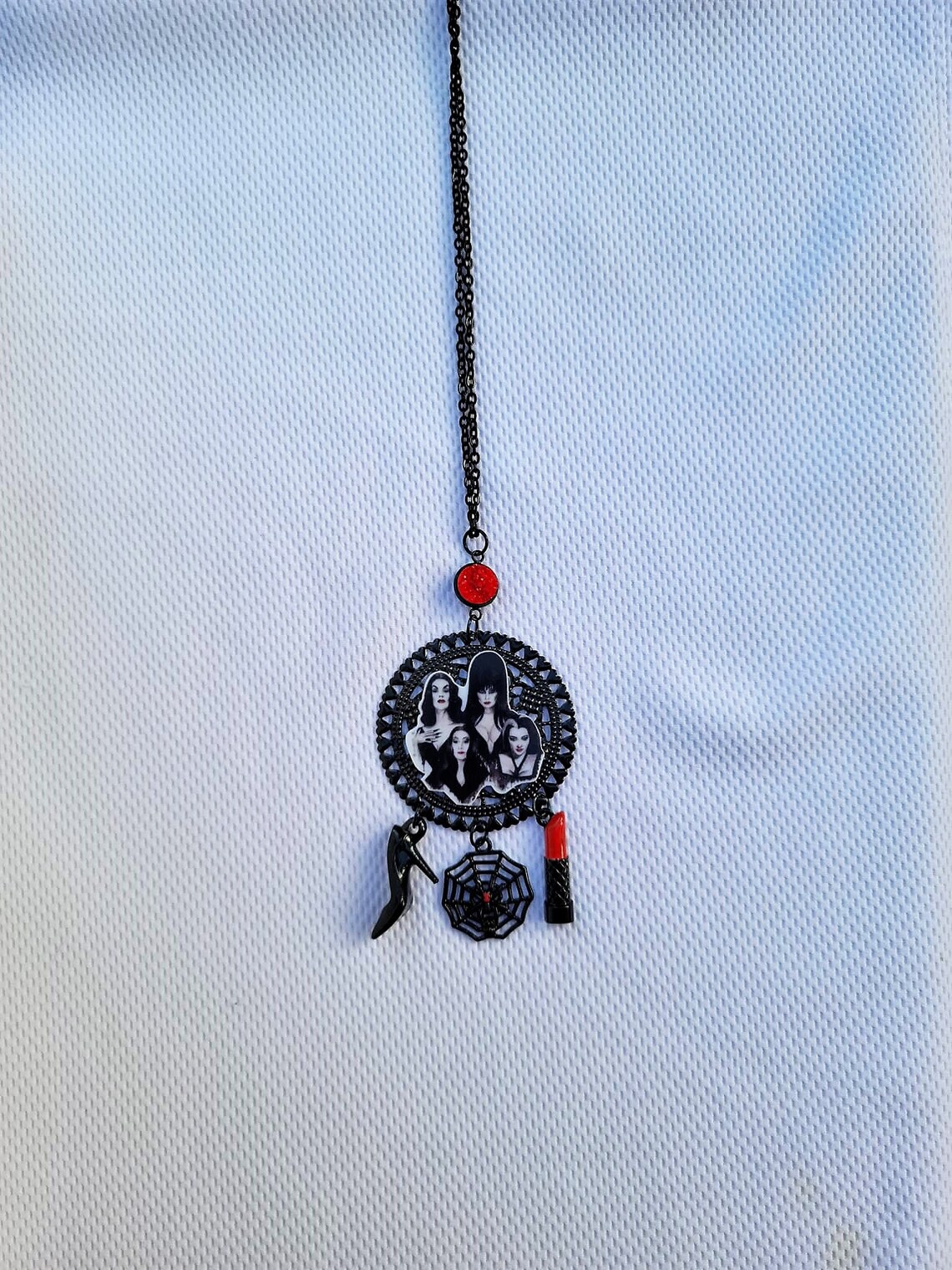 Morticia Addams Necklace, Elvira Necklace, Lily Munster Necklace, Morticia Addams Pendant ...