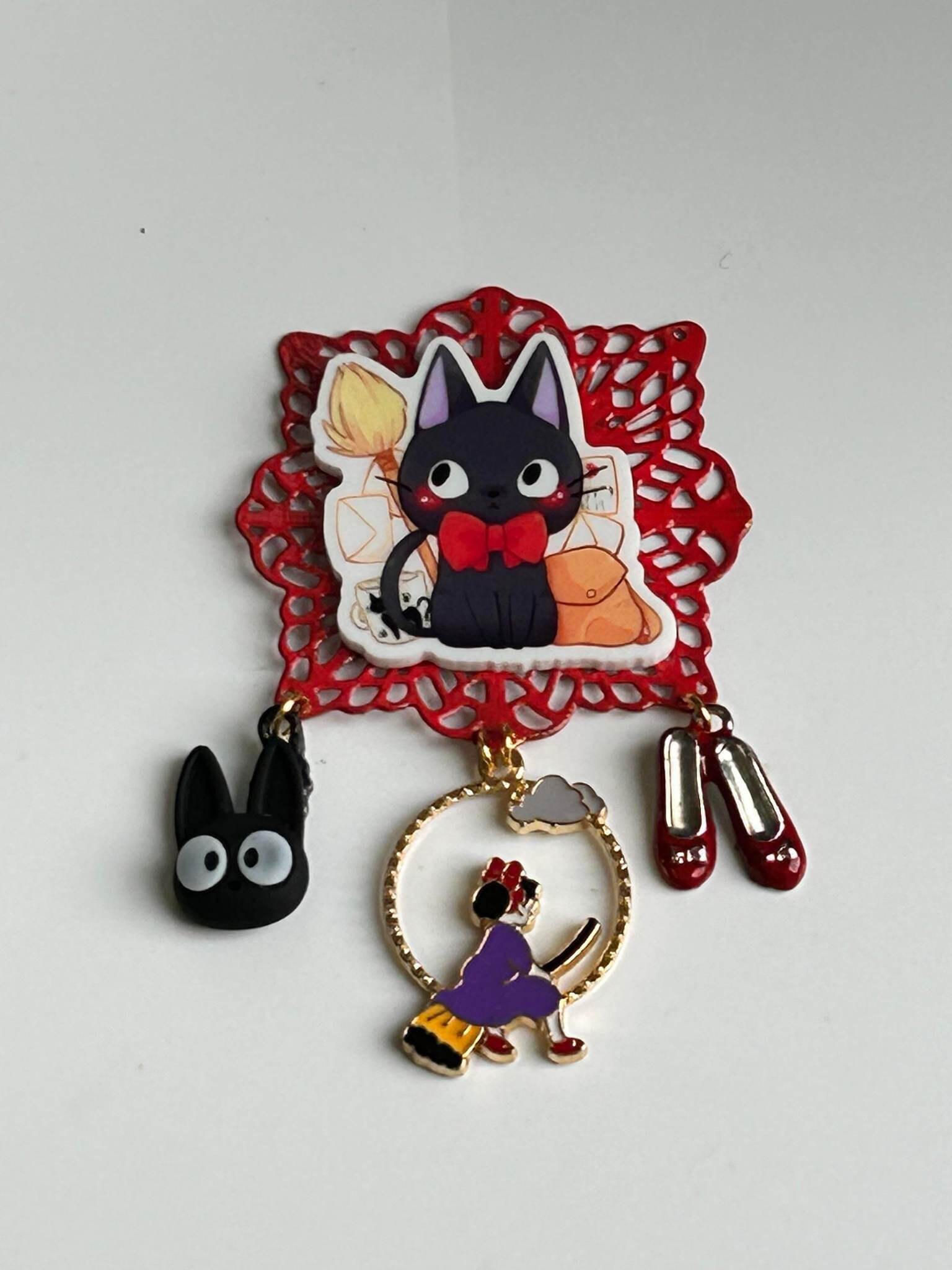 Delivery Service Pin, Kiki Pin, Studio G Pin, Cat Brooch, Black Cat Pin ...
