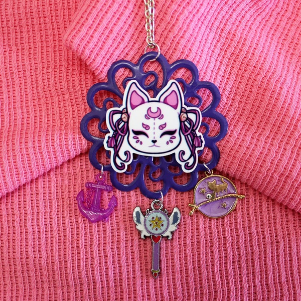 Purple Kitsune Mask - Etsy