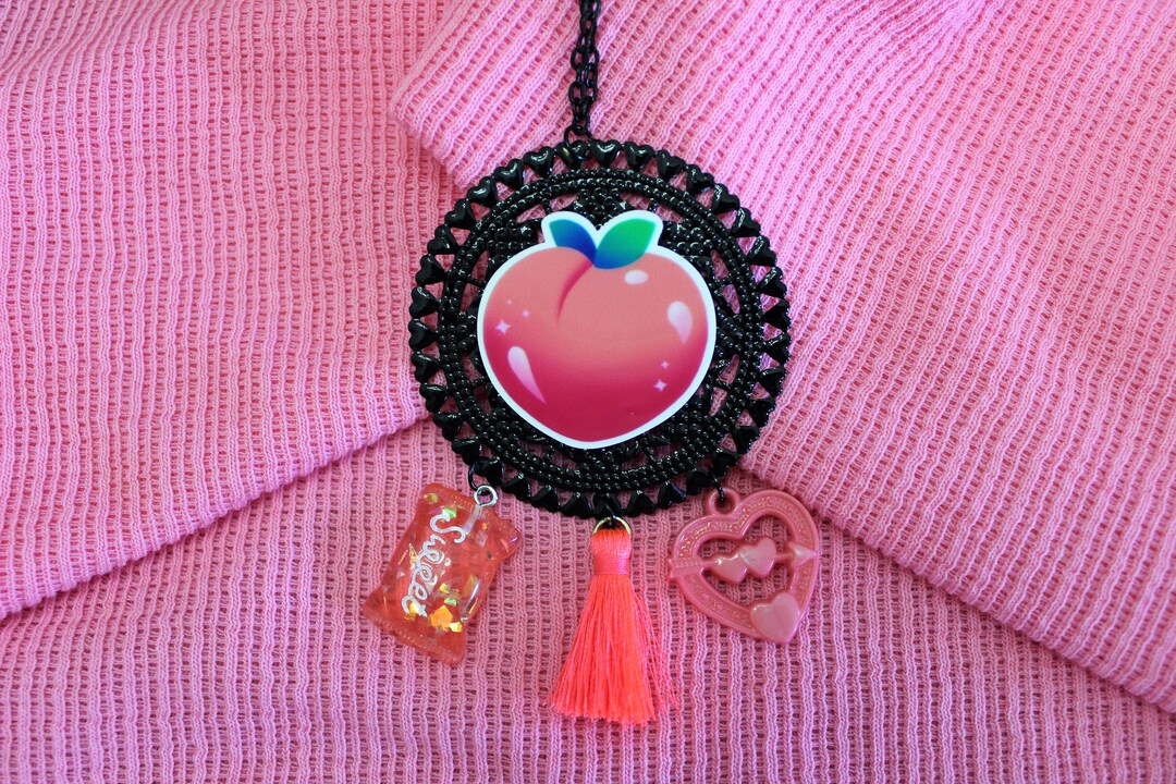 Peach Necklace, Peach Pendant, Peach Lover Necklace, Peach Lover ...