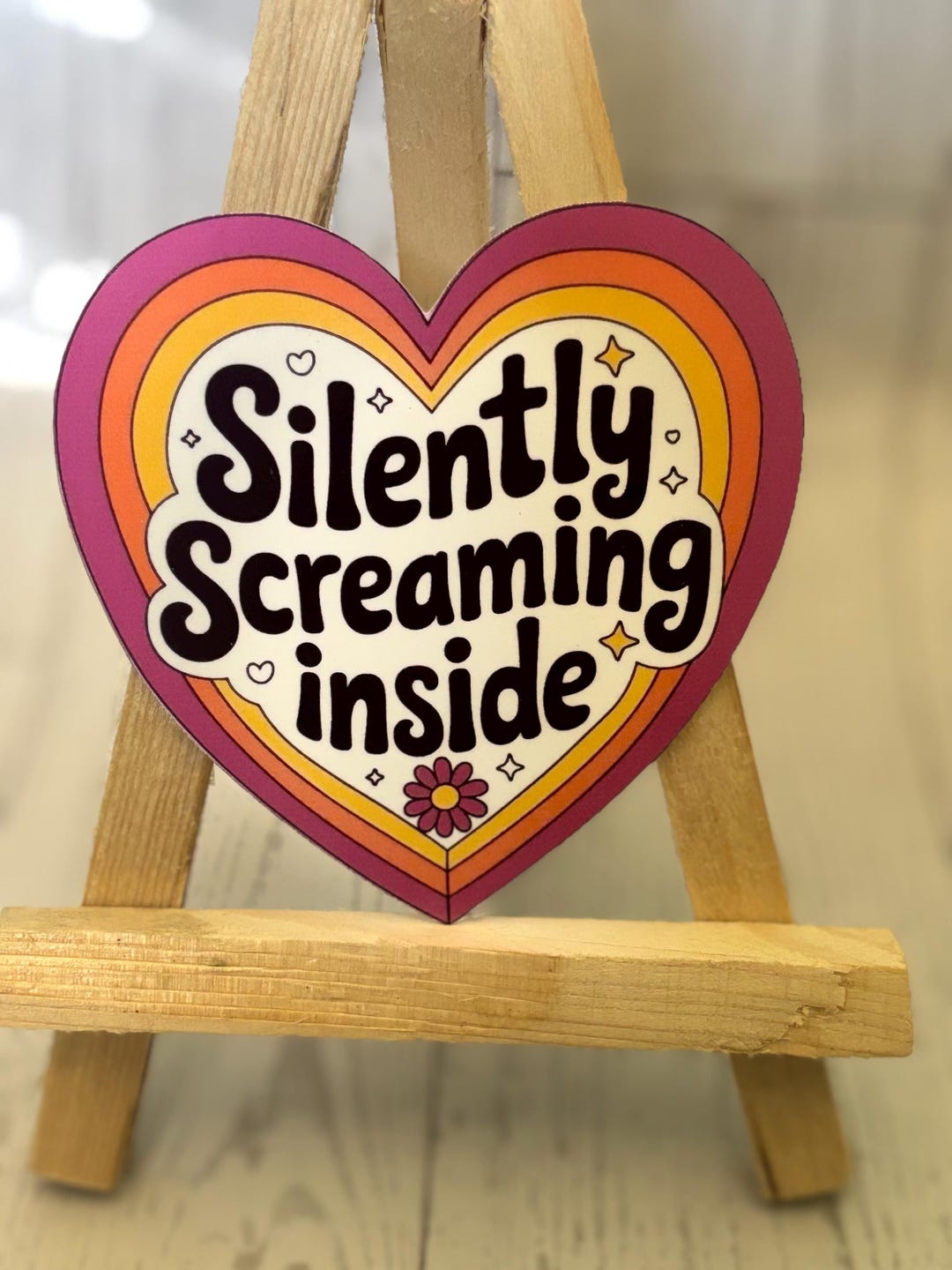 Silently Screaming Heart Sticker, Laptop Decal - Etsy