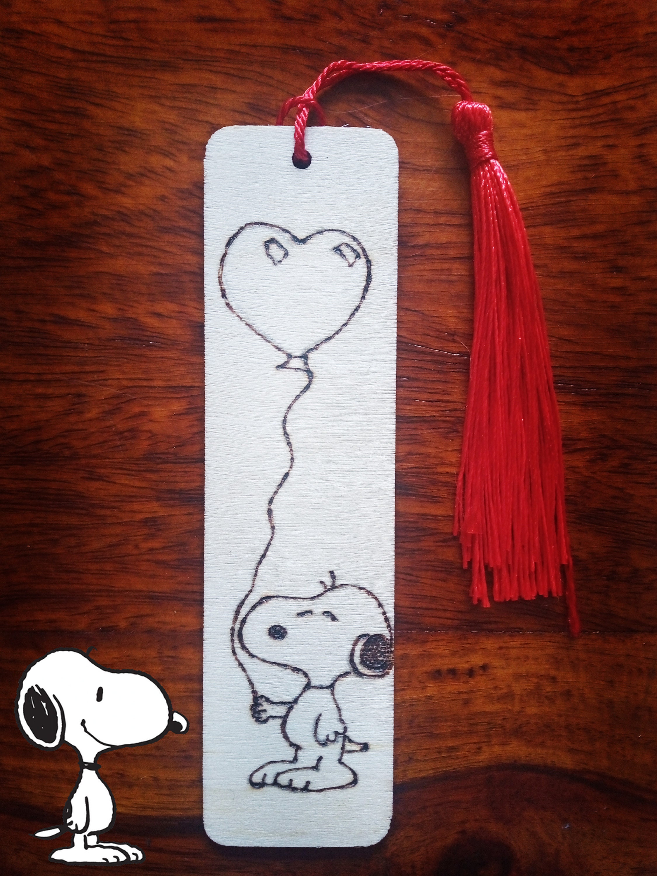 Personalised Snoopy Hand Engraved Wooden Bookmark. Peanuts | Etsy