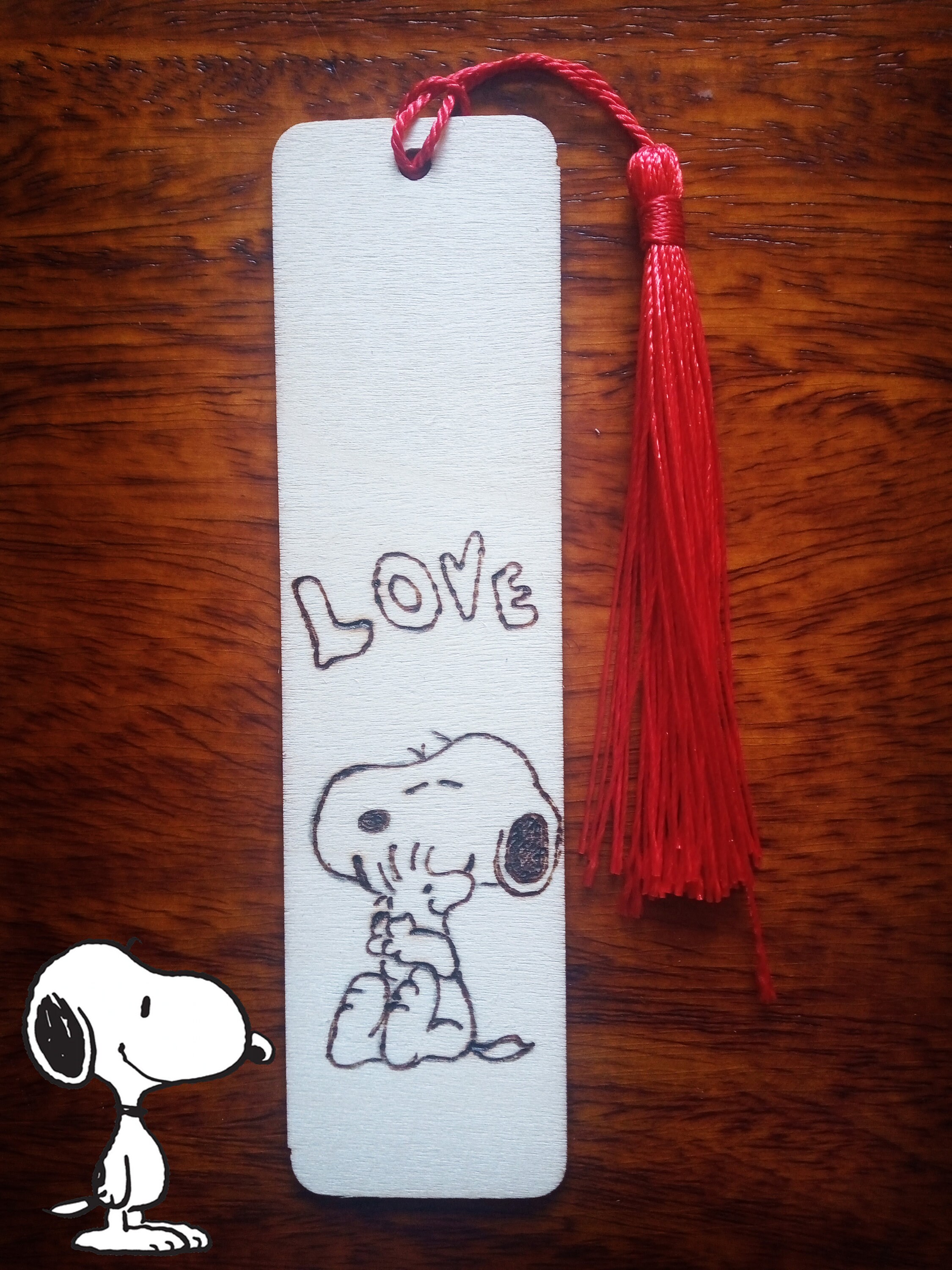 Personalised Snoopy Hand Engraved Wooden Bookmark. Peanuts | Etsy