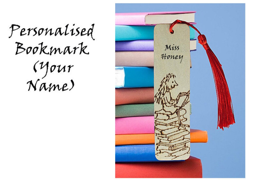 Personalised Matilda Inspired Hand Engraved Wooden Bookmark Teacher's ...
