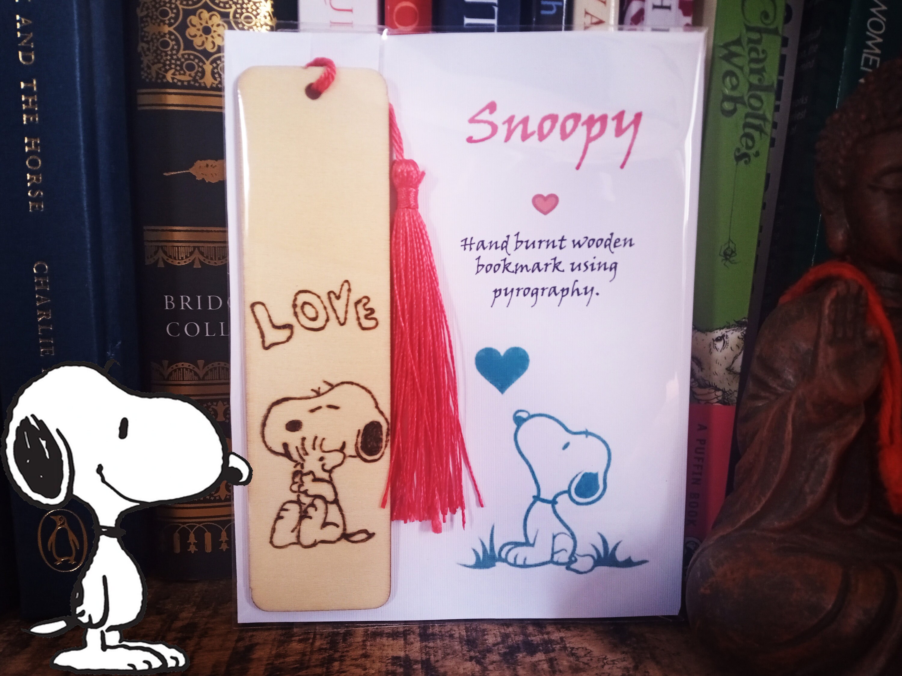 Personalised Snoopy Hand Engraved Wooden Bookmark. Peanuts - Etsy