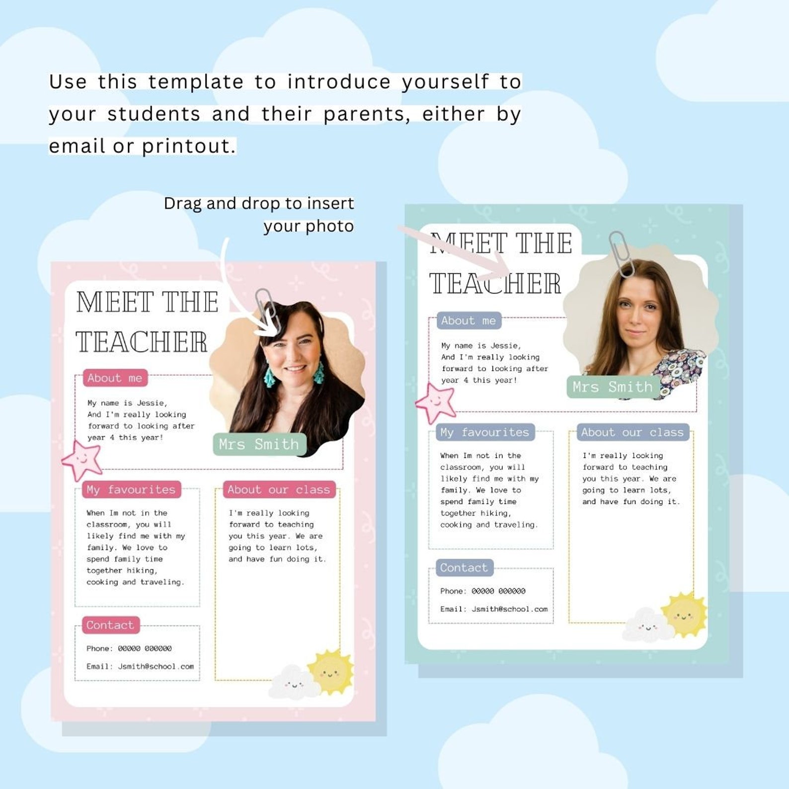 Meet the Teacher Editable Template Canva Custom Teacher Template ...