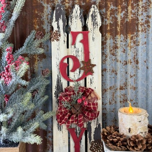 Farmhouse Holiday 'joy' Leaner SVG: Picket Fence Laser Cut File ...