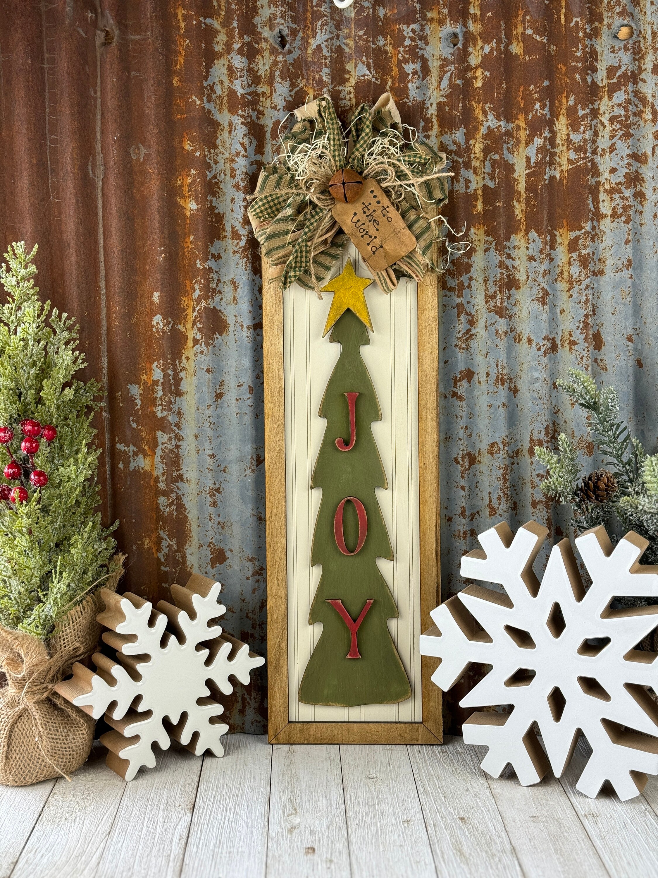 Farmhouse Joy Christmas Tree Frame SVG: Laser Cut File (digital ...