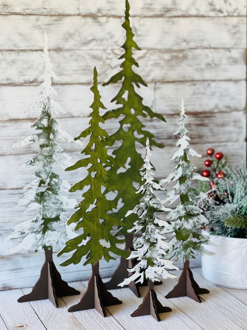 Christmas Spruce Trees SVG Laser Cut File: 1/8" Set of 5 (digital ...