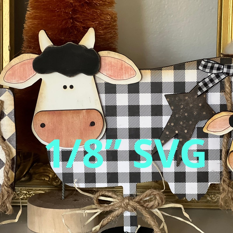 Primitive Cow Pattern - Etsy