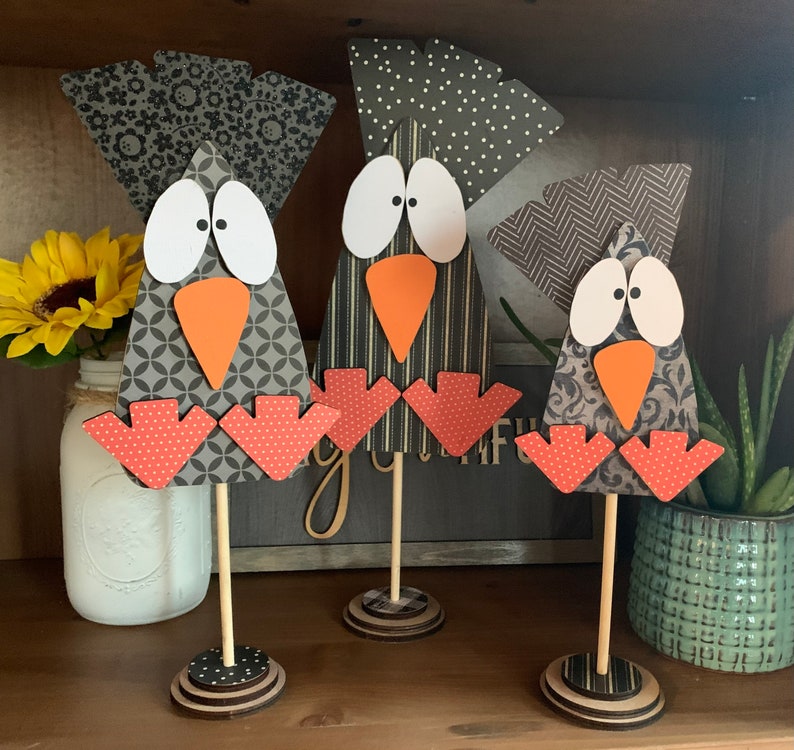 Standing Funky Black Birds Set of 3 SVG Digital Download for - Etsy