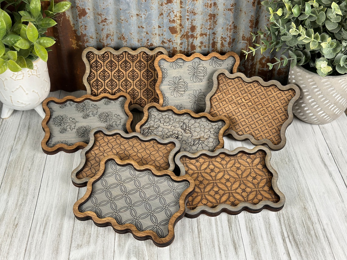 Trinket Trays, 8 Designs SVG Digital Download for Glowforge or Laser ...