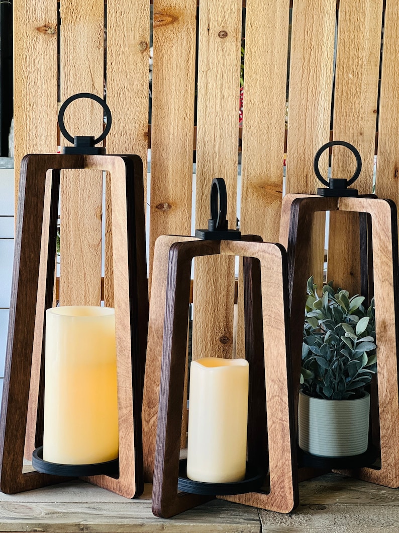 Modern Lantern SVG: Large Laser Cut Files for Glowforge (digital ...