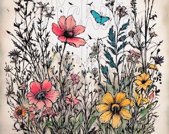 Daisy and Mason Jar With SVG Cutout, Primitive Farmhouse, Instant ...