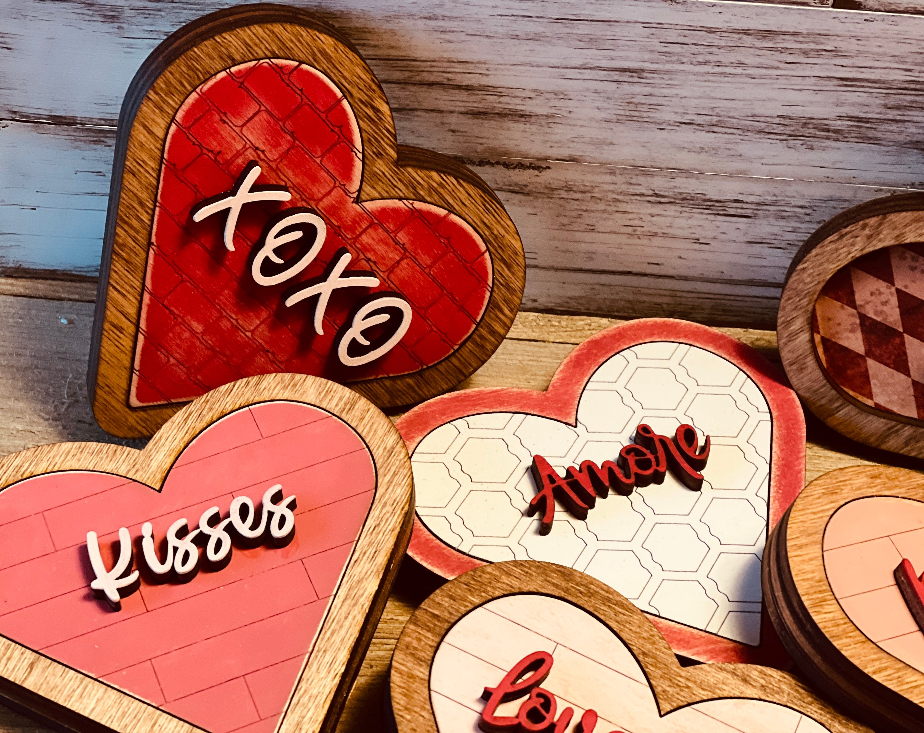 Valentine Hearts, 5 Styles SVG Digital Download for Glowforge or Laser ...