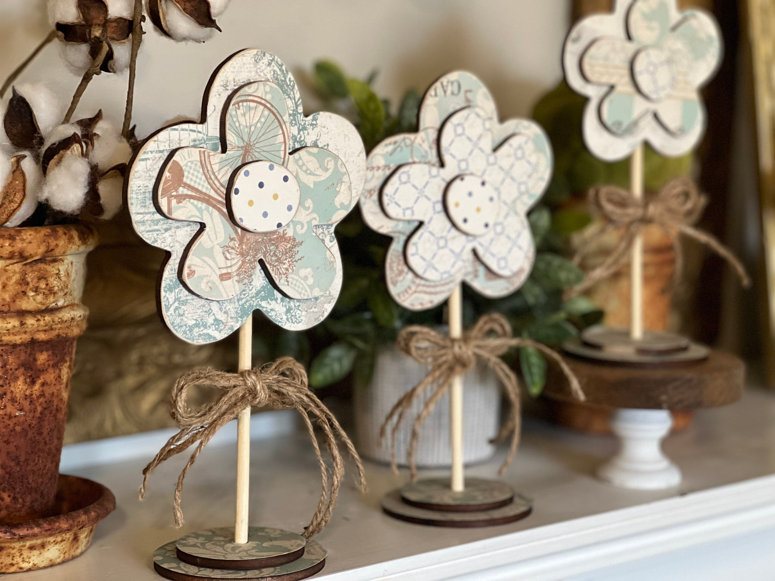 3 Fun Spring Flowers SVG Digital Download for Glowforge or | Etsy