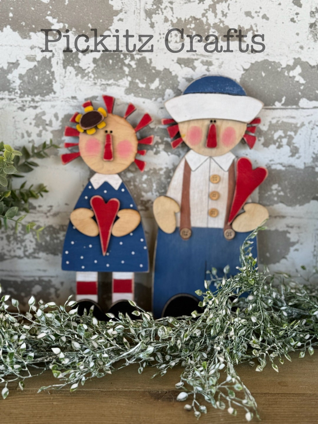 Raggedy Ann & Andy Cupid Leaning SVG File for Laser Cutters (digital ...