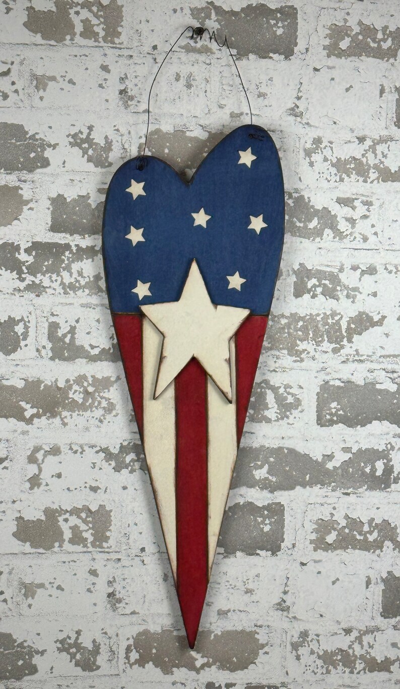 Colgante de corazón patriótico: SVG de granja primitiva (descarga ...