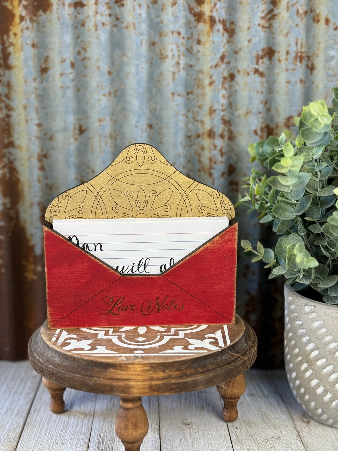 Valentine Love Notes Envelope Holder SVG: Glowforge Laser Cut File ...