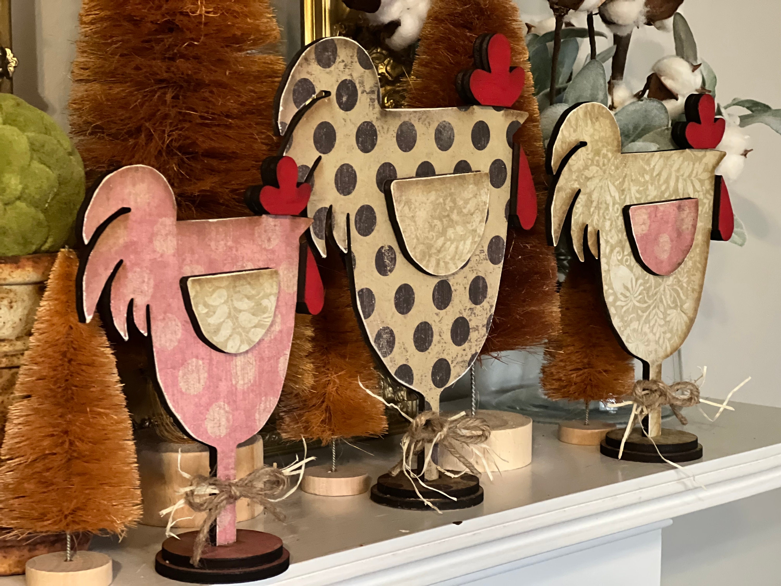Standing Chickens SVG Set: Laser Cut Files for Glowforge (digital ...