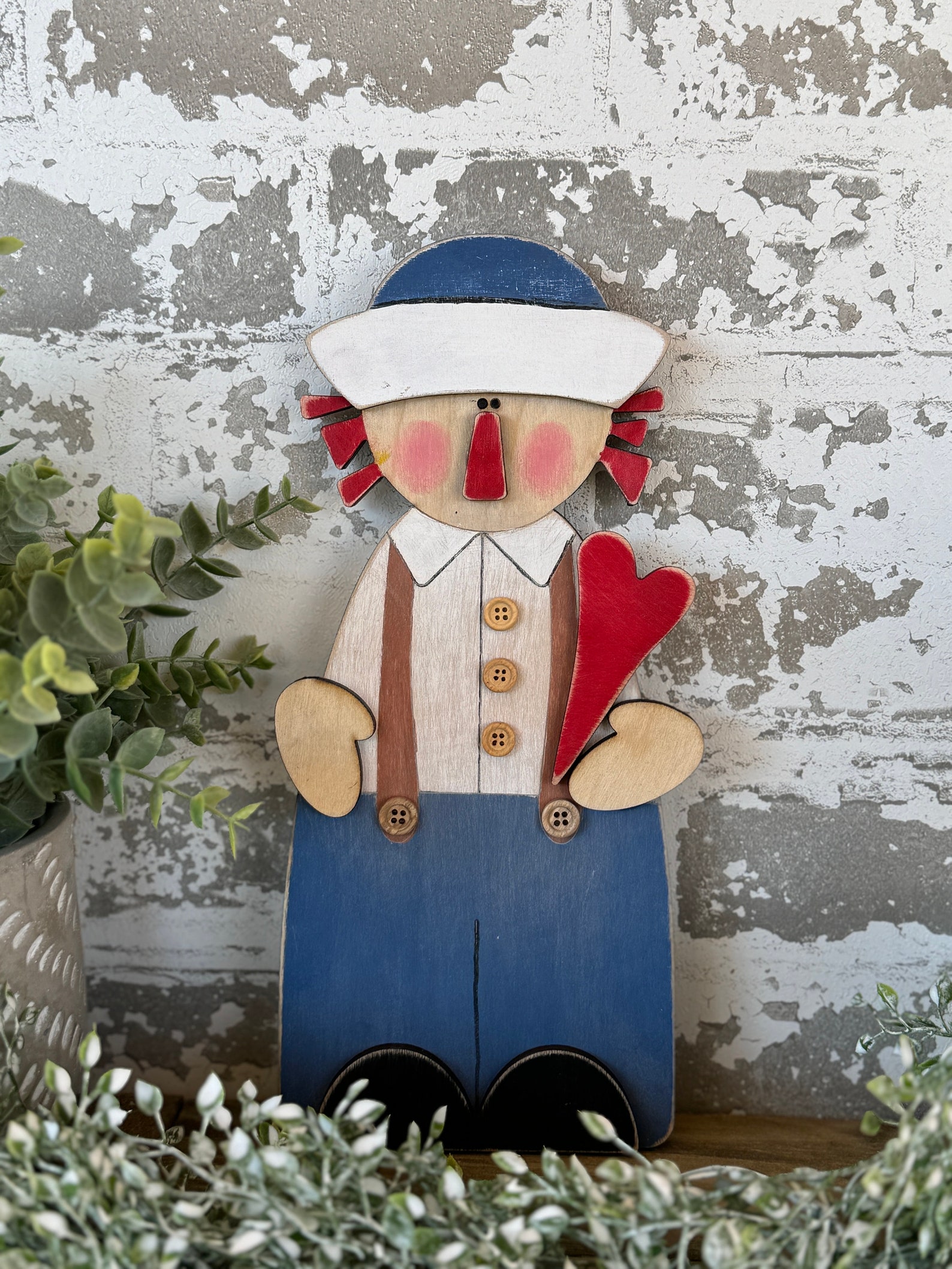 Raggedy Ann & Andy Cupid Leaning SVG File for Laser Cutters (digital ...